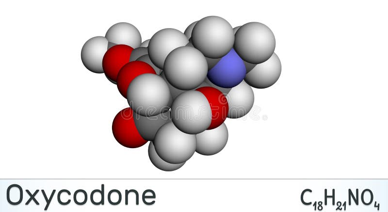 Oxycodone Molecule. it is Semisynthetic Opioid Medication Used for ...