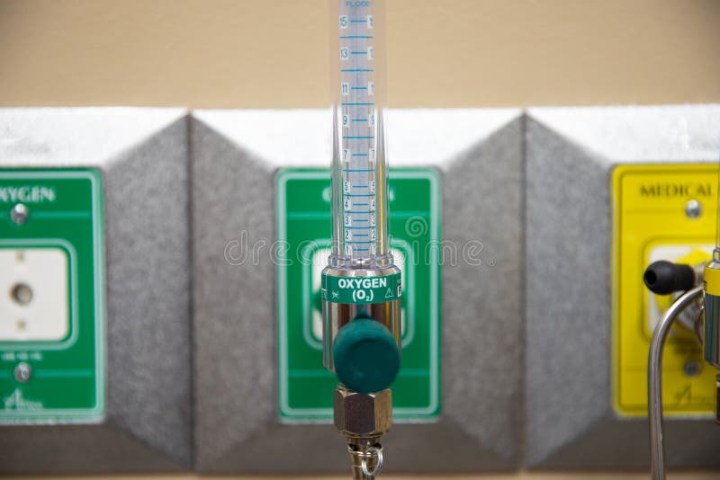 Wall mounted oxygen hookup stock image. Image of control - 215446613