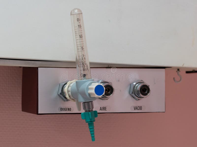 Oxygen and Air Connector in a Hospital Room Stock Photo - Image of ...