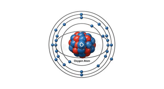 Oxygen Atom: a 3D Bohr Model Illustrating Atomic Structure Stock ...