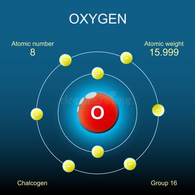 Oxygen Atom Structure. Bohr Model of Atom Stock Vector - Illustration ...