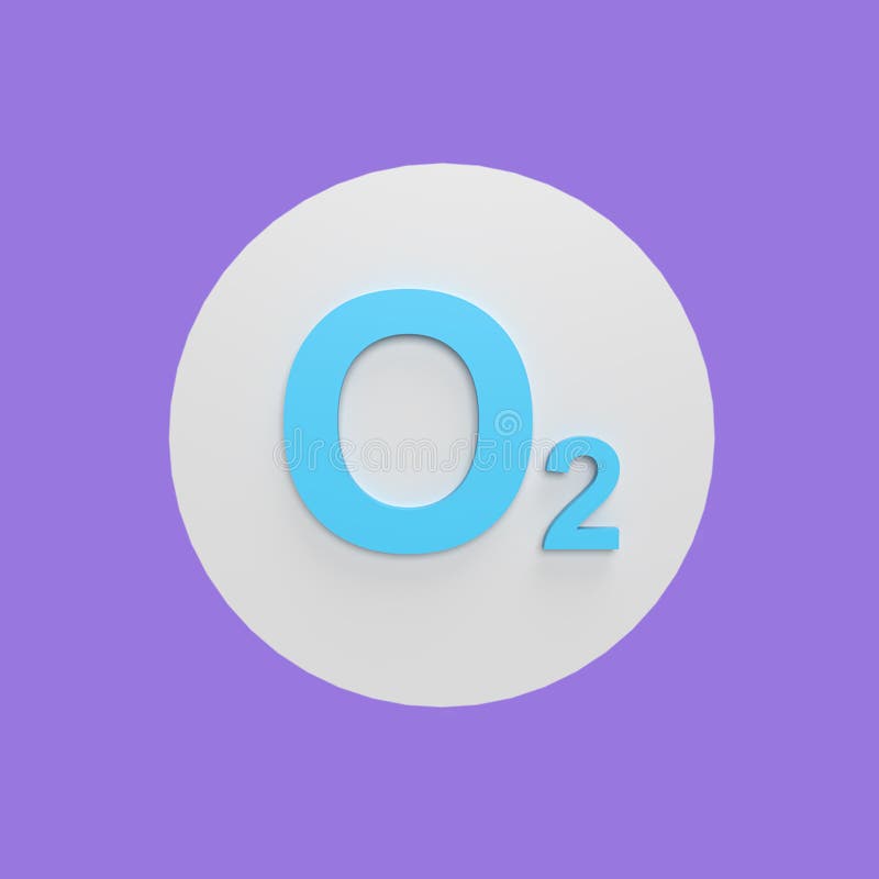 Oxygen Badge 3d Icon Model Cartoon Style Concept. Render Illustration ...