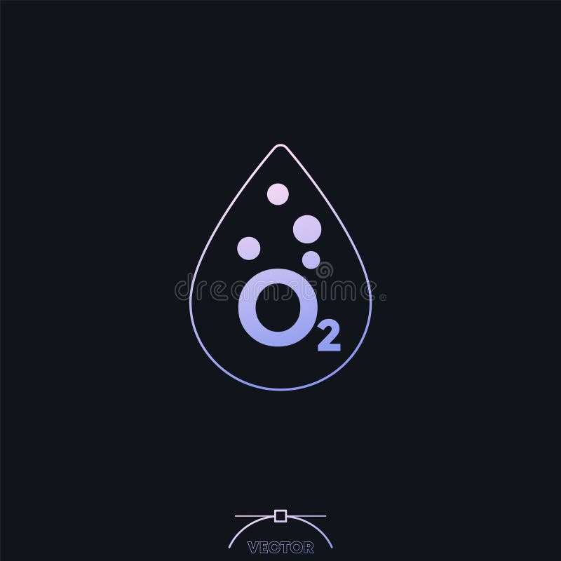 Oxygen in Blood Icon with Gradient Stock Vector - Illustration of ...
