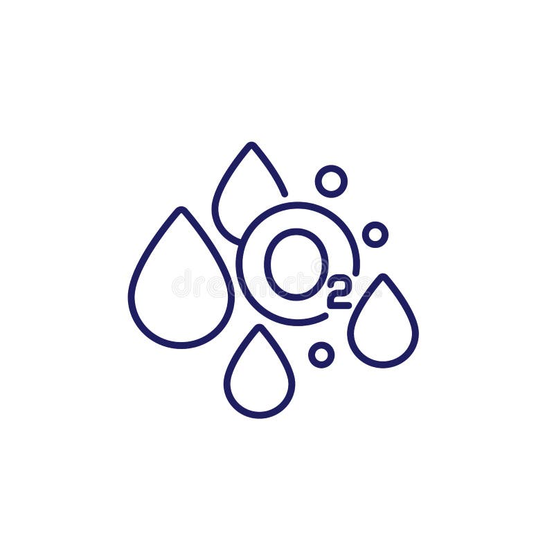 Oxygen in Blood, O2 Icon, Linear Design Stock Vector - Illustration of ...