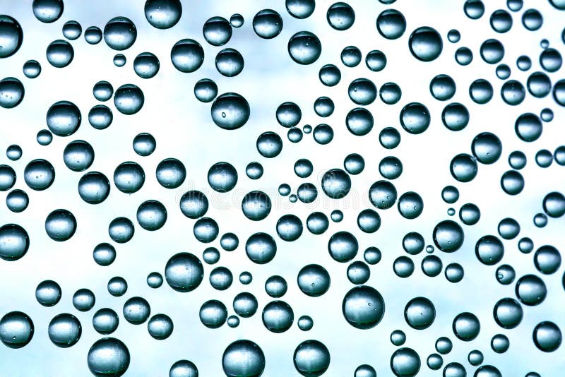Macro Oxygen Bubbles In Water On Blue Background Stock Photo - Image of ...