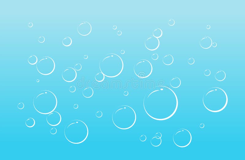 Oxygen Bubbles in Water. Underwater Sparkling Oxygen. Vector ...