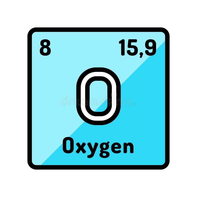 Oxygen Chemical Element Color Icon Vector Illustration Stock Vector ...