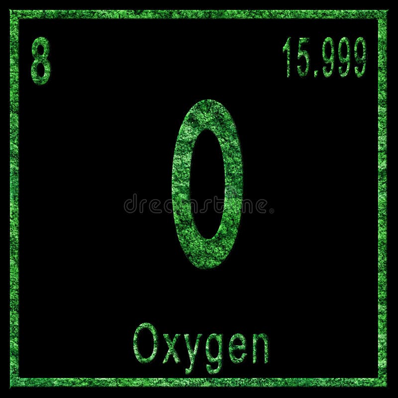 Oxygen Chemical Element, Green Edition Stock Illustration ...