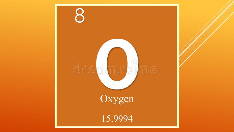 Oxygen Chemical Element Symbol on Orange Abstract Background Stock ...