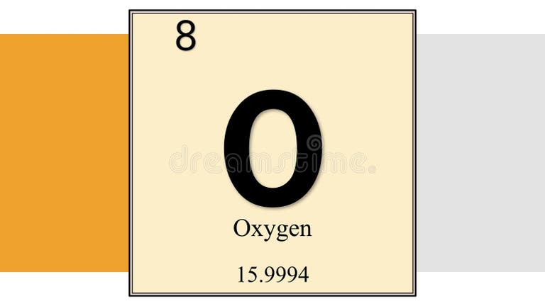 Oxygen Chemical Element Symbol on Orange Gray Colored Solid Background ...