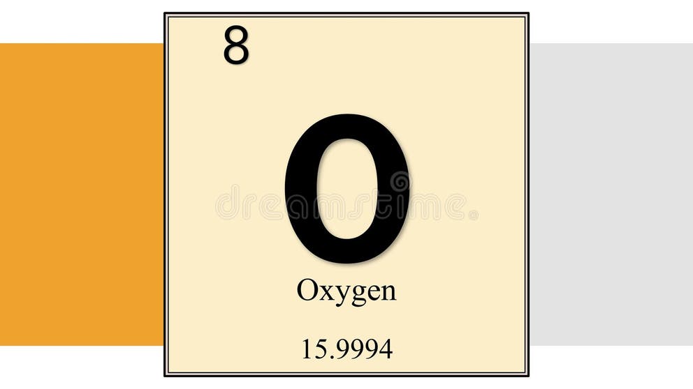 Oxygen Chemical Element Symbol on Orange Gray Colored Solid Background ...