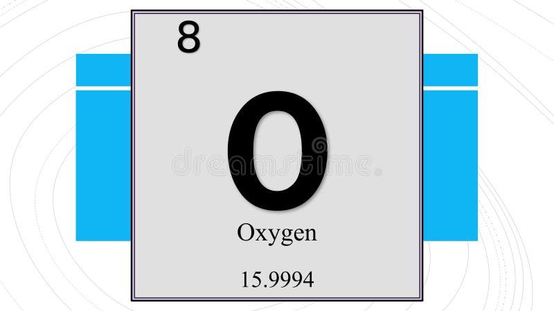 Oxygen Chemical Element Symbol on Square Blue Background Stock ...