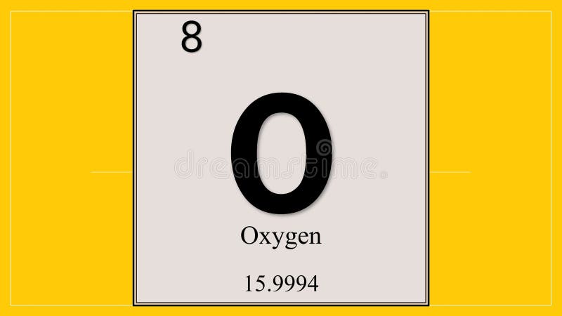 Oxygen Chemical Element Symbol on Yellow Abstract Background Stock ...