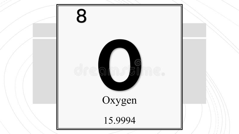Oxygen Chemical Element Symbol on Square Gray Background Stock ...