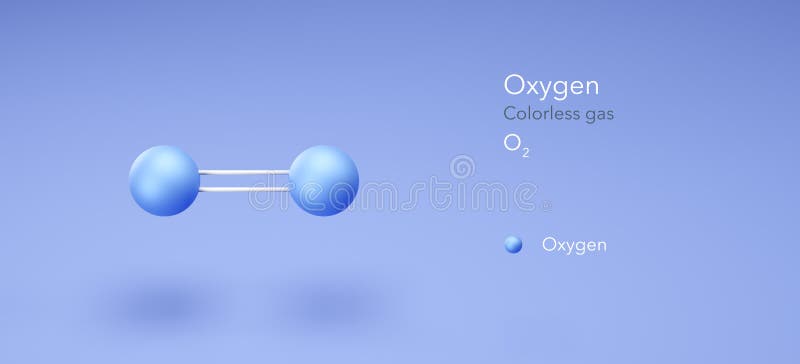 Oxygen, Colorless Gas, Molecular Structures, 3d Model, Structural ...