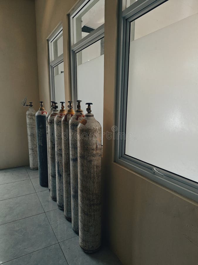 Oxygen in the Corner of the Hospital Room Stock Image - Image of floor ...