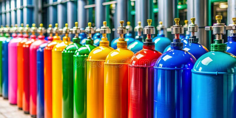 Oxygen Cylinder with Compressed Gas Colourful Oxygen Cylinders for ...