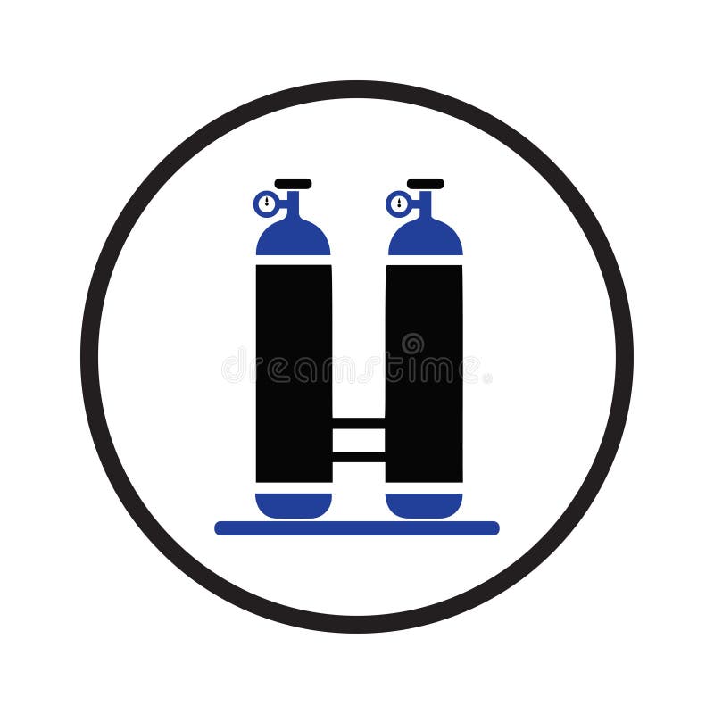 Oxygen cylinder icon stock vector. Illustration of icon - 264880029