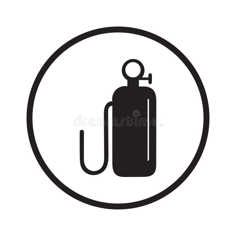 Oxygen cylinder icon stock vector. Illustration of care - 264880034