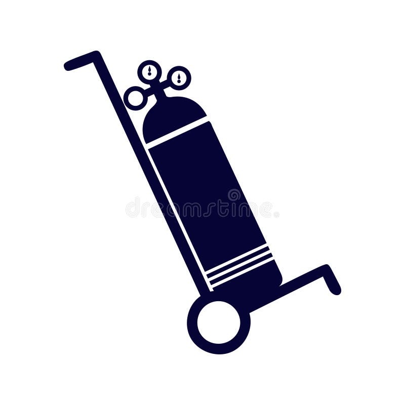 Oxygen cylinder icon stock vector. Illustration of compressed - 264880041