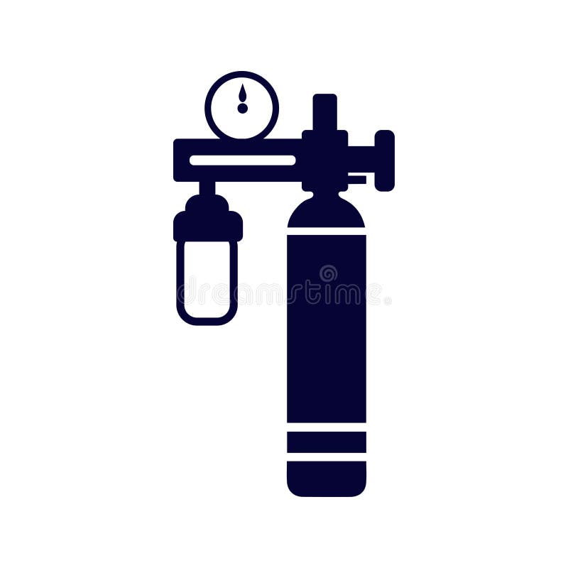 Oxygen cylinder icon stock vector. Illustration of cylinder - 264880043
