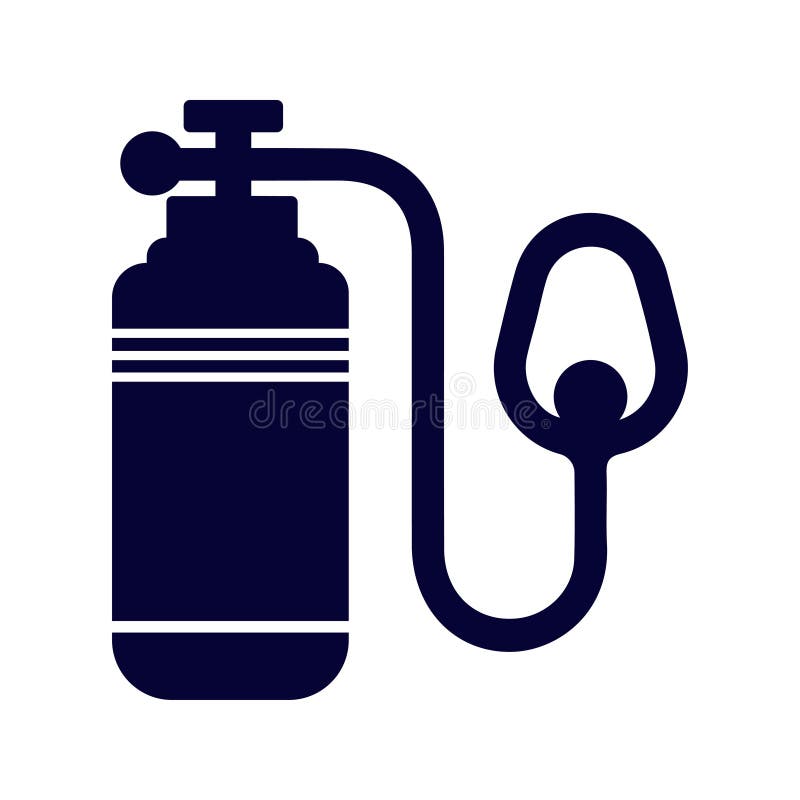 Oxygen cylinder icon stock vector. Illustration of clinic - 264880052