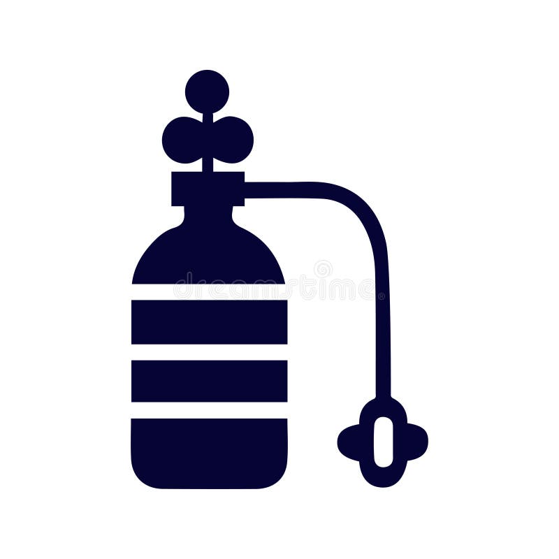 Oxygen cylinder icon stock vector. Illustration of compressed - 264880056