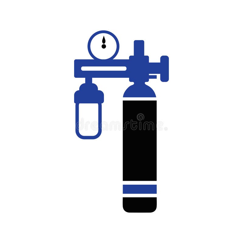 Oxygen cylinder icon stock vector. Illustration of container - 264880073