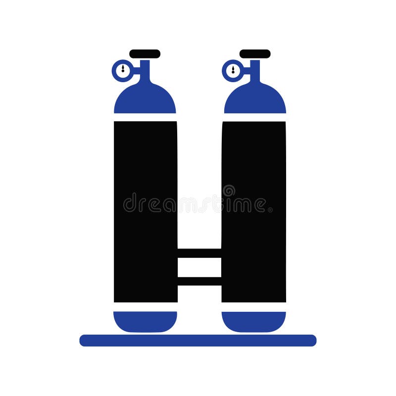 Oxygen cylinder icon stock vector. Illustration of compressed - 264880080