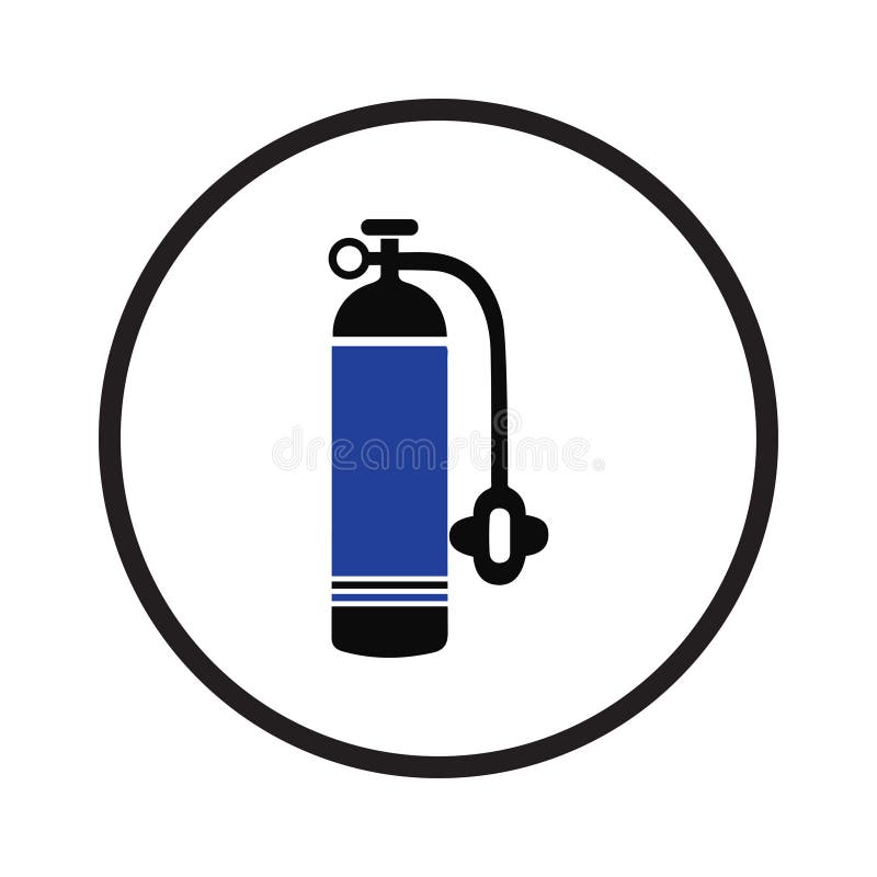 Oxygen cylinder icon stock vector. Illustration of treatment - 264880093