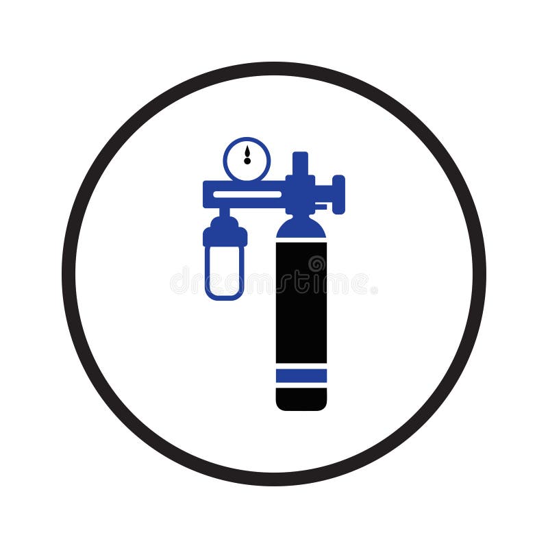 Oxygen cylinder icon stock vector. Illustration of valve - 264880100