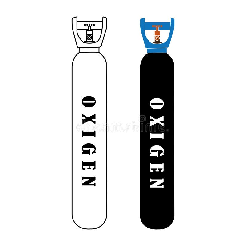 Oxygen cylinder icon stock vector. Illustration of liquid - 284759385