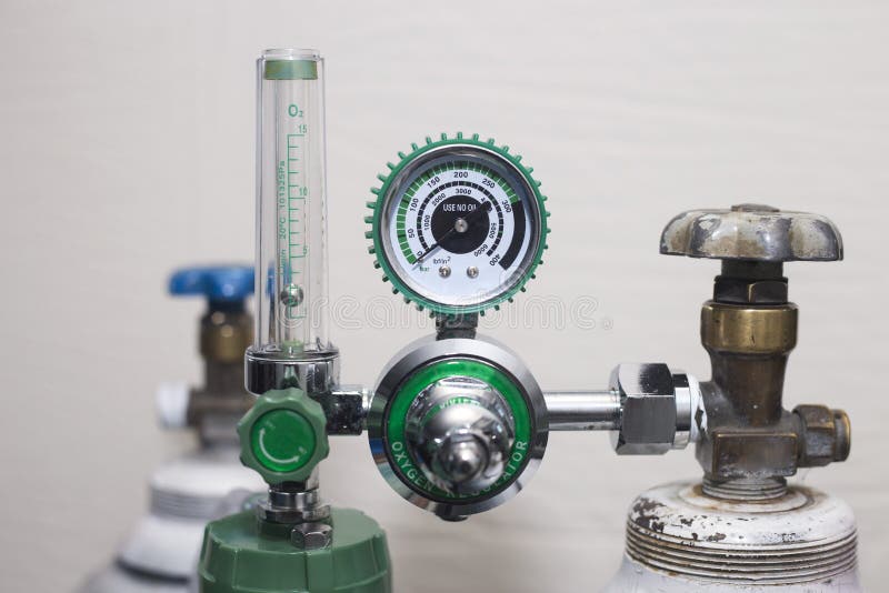 Oxygen Cylinder and Regulator Gauge Stock Photo - Image of healthy ...