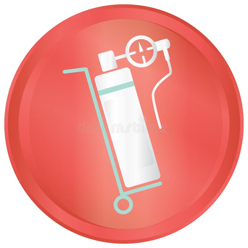 Oxygen Cylinder with Valve. Vector Illustration Decorative Design Stock ...