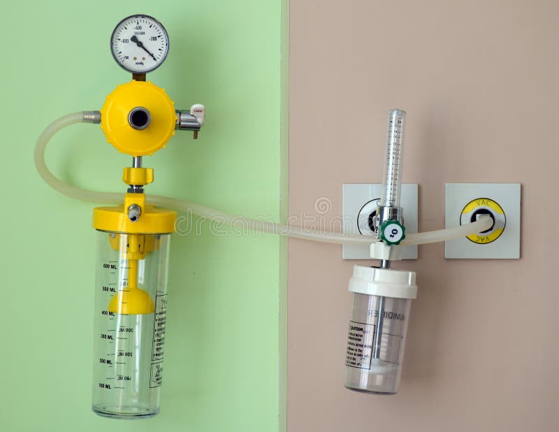 Oxygen Delivery System Installed on a Hospital Wall Stock Photo - Image ...