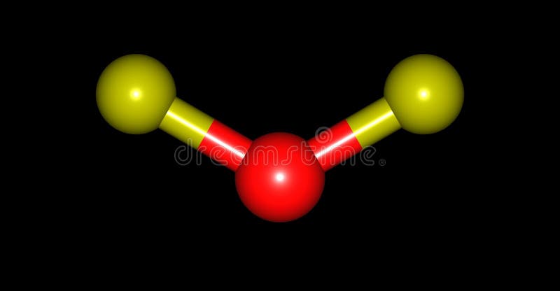 Oxygen Difluoride Molecular Structure Isolated on Black Stock ...