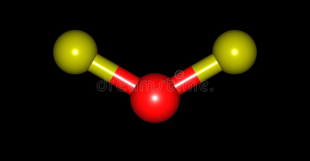 Oxygen Difluoride Molecular Structure Isolated on Black Stock ...