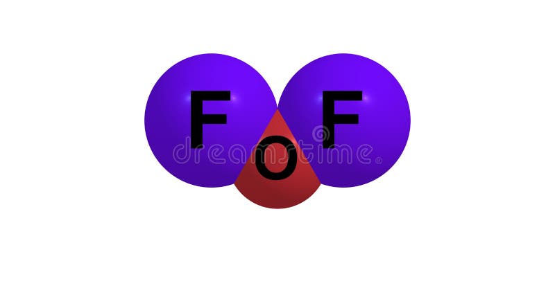 Oxygen Difluoride Molecular Structure Isolated on White Stock ...