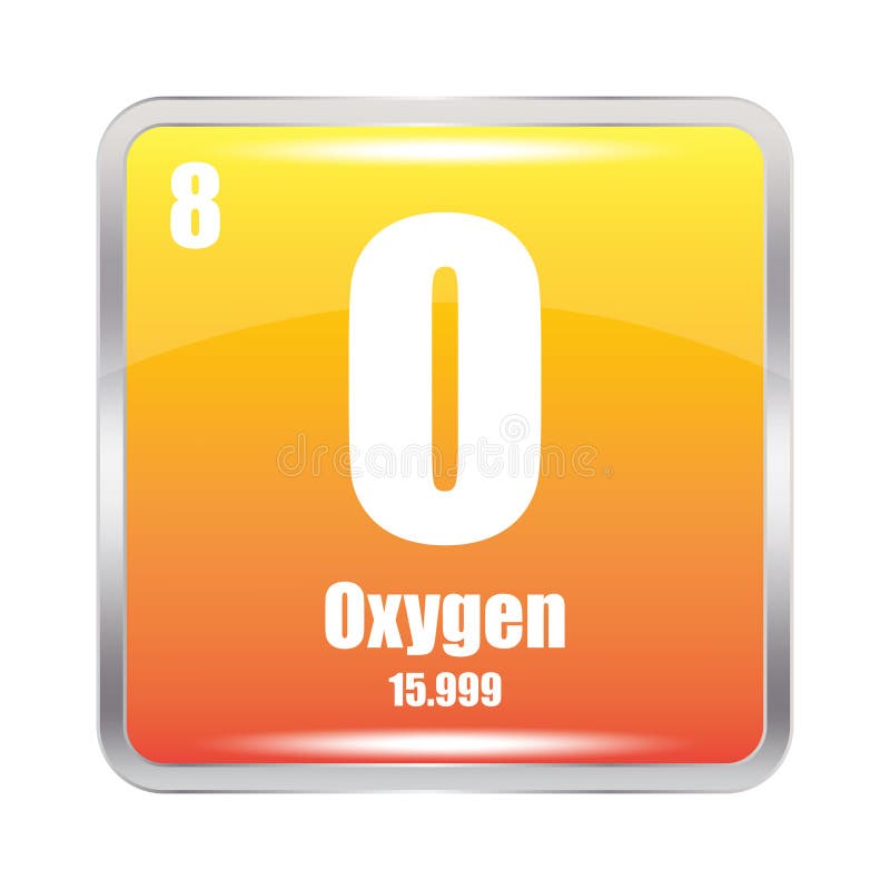 Oxygen Element Square. O Symbol. Atomic Number 8. Atomic Mass 15.999 ...