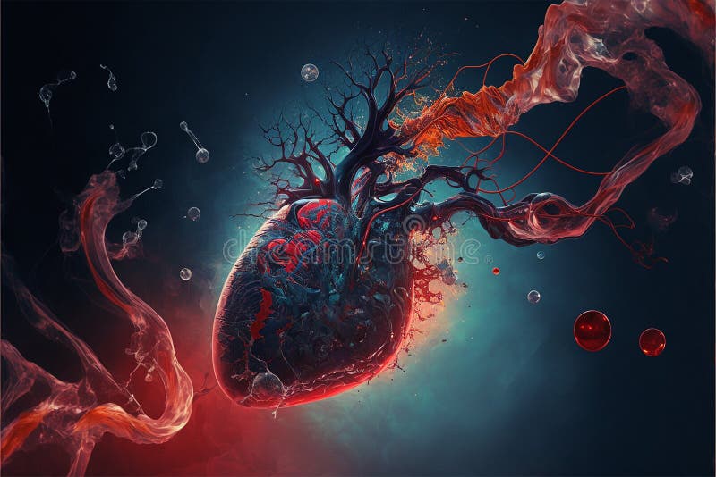 Oxygen in the Heart and Bloodstream Stock Illustration - Illustration ...