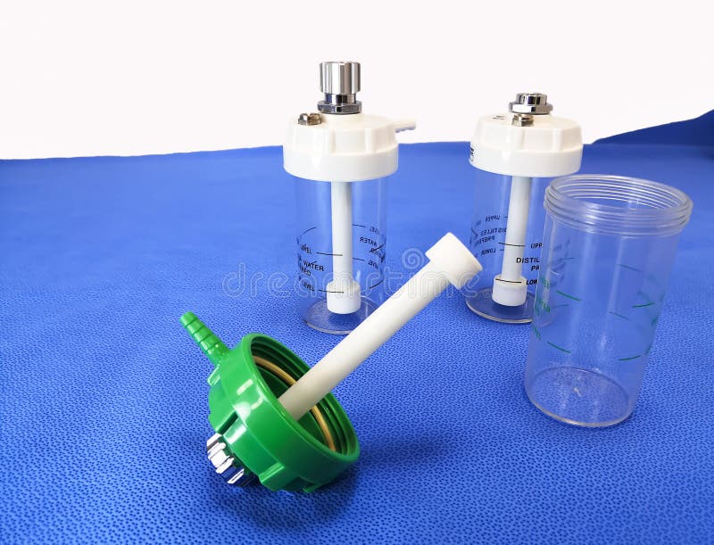 OXYGEN HUMIDIFIER BOTTLES stock photo. Image of filter - 182176668