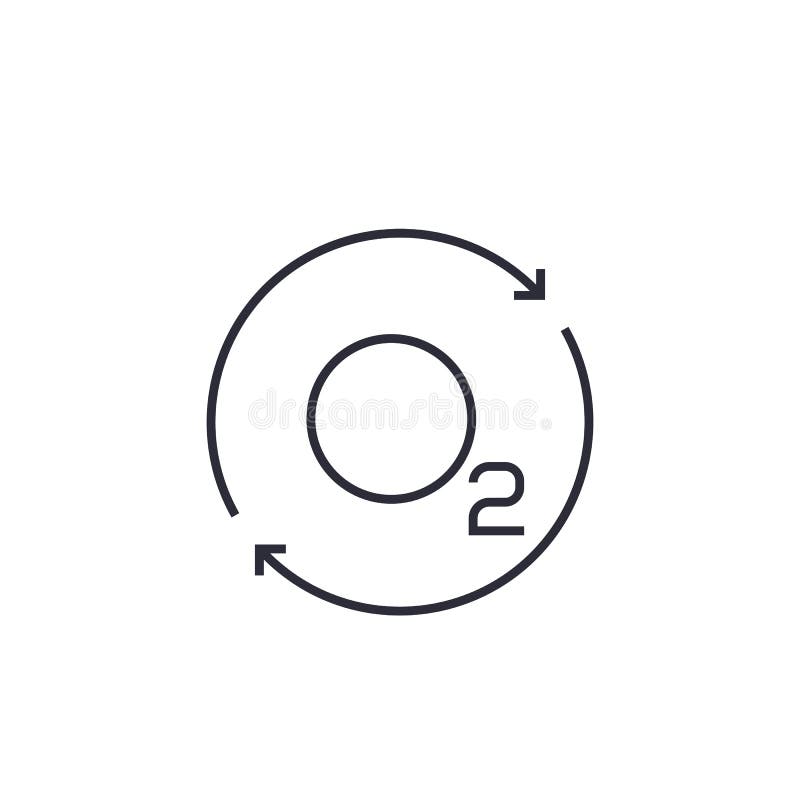 Oxygen Icon with Arrows, Line Vector Stock Illustration - Illustration ...
