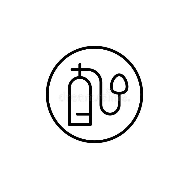 Oxygen Icon Thin Vector Set Stock Vector - Illustration of editable ...