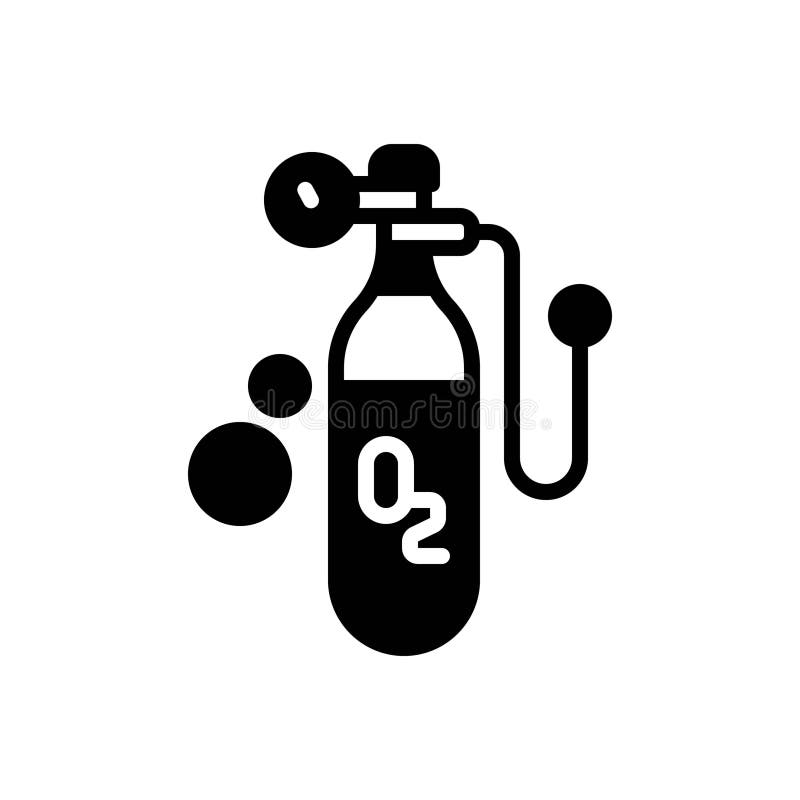 Black Solid Icon for Oxygen, Tank and Gas Stock Vector - Illustration ...