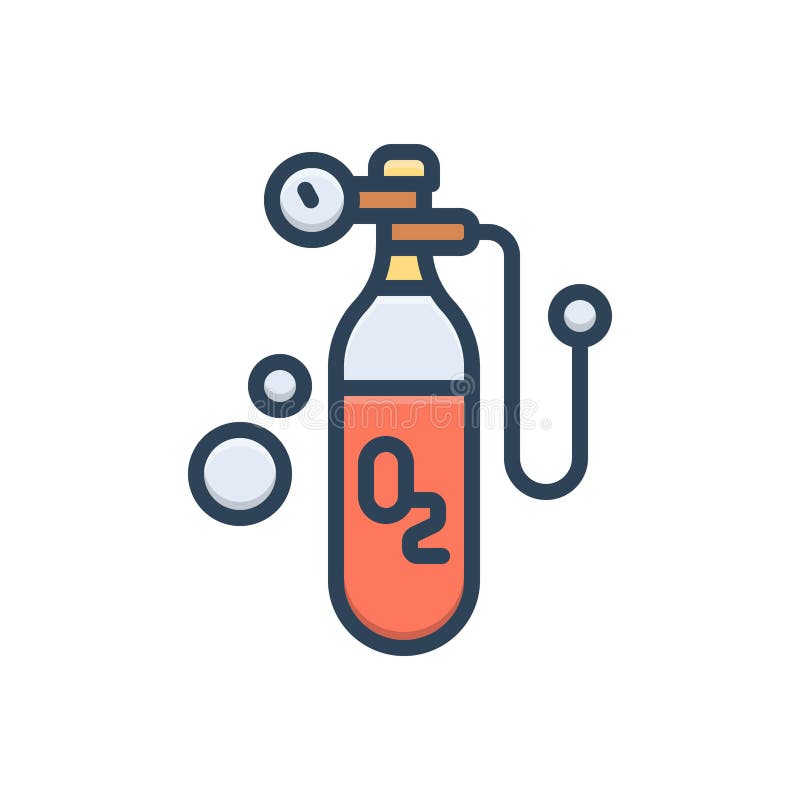 Color Illustration Icon for Oxygen, Tank and Liquid Stock Vector ...