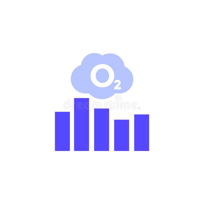 Oxygen Level Icon with a Chart Stock Illustration - Illustration of ...