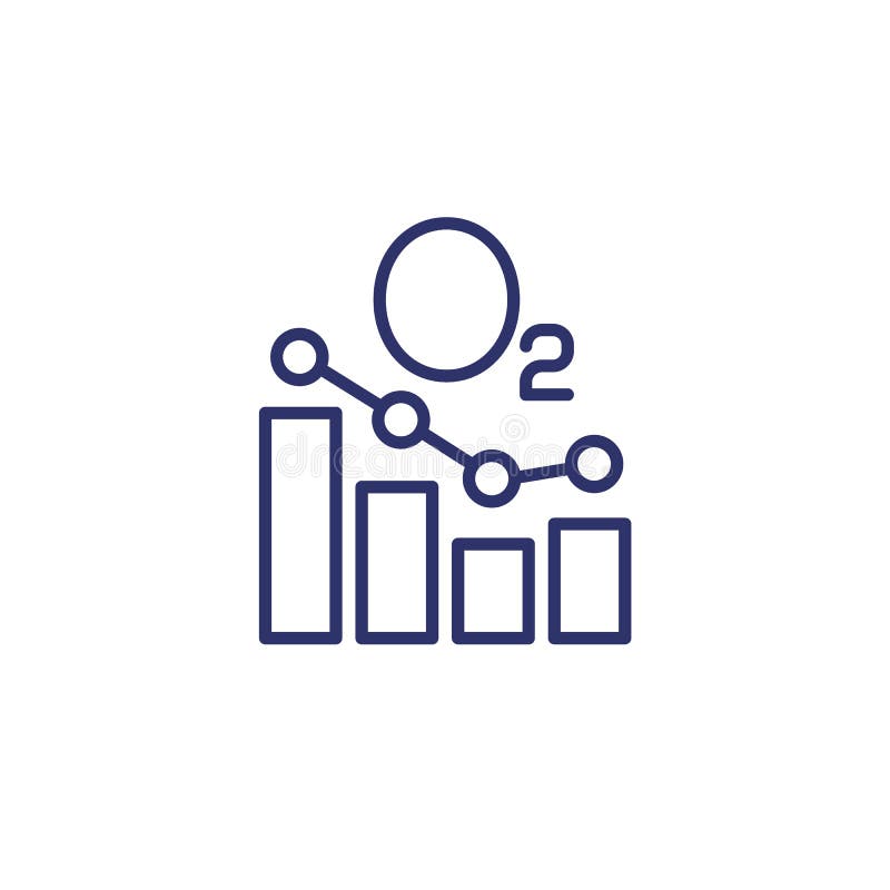 Oxygen Level Icon with a Chart Stock Vector - Illustration of measure ...