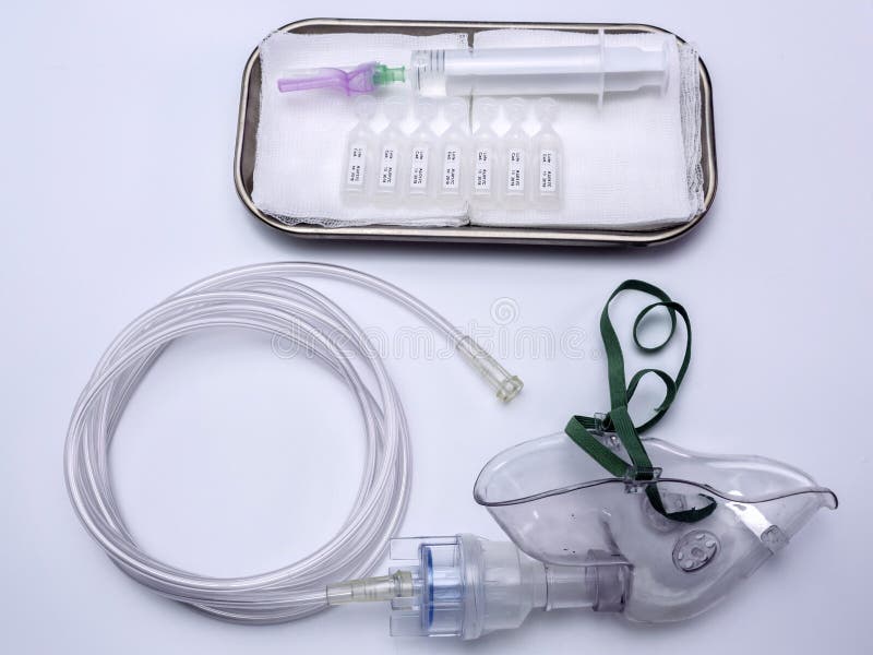 Oxygen Mask and Nebulizers Ready To Apply Stock Photo - Image of ...