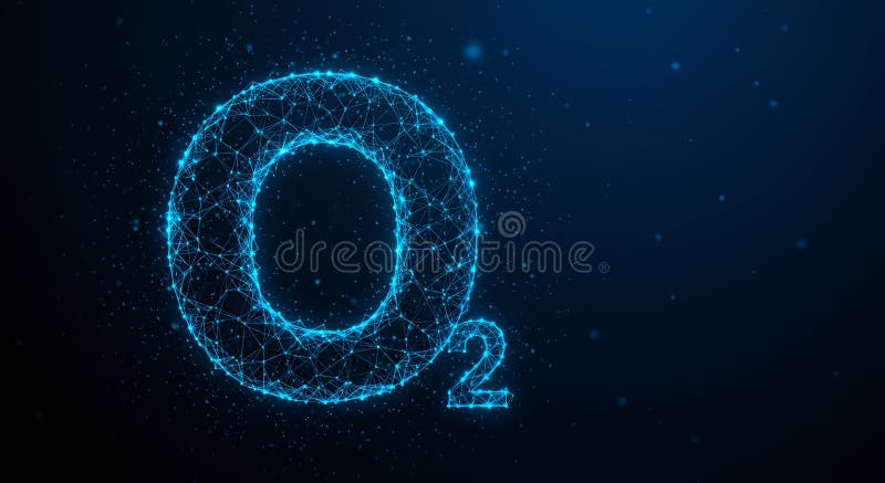 Oxygen Molecule Graphic in Digital Blue Design for Science Concepts ...