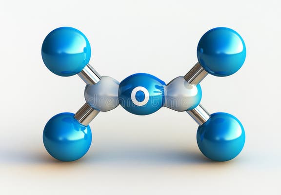 An Oxygen Molecule Model on White - an Illustration of Three Molecules ...